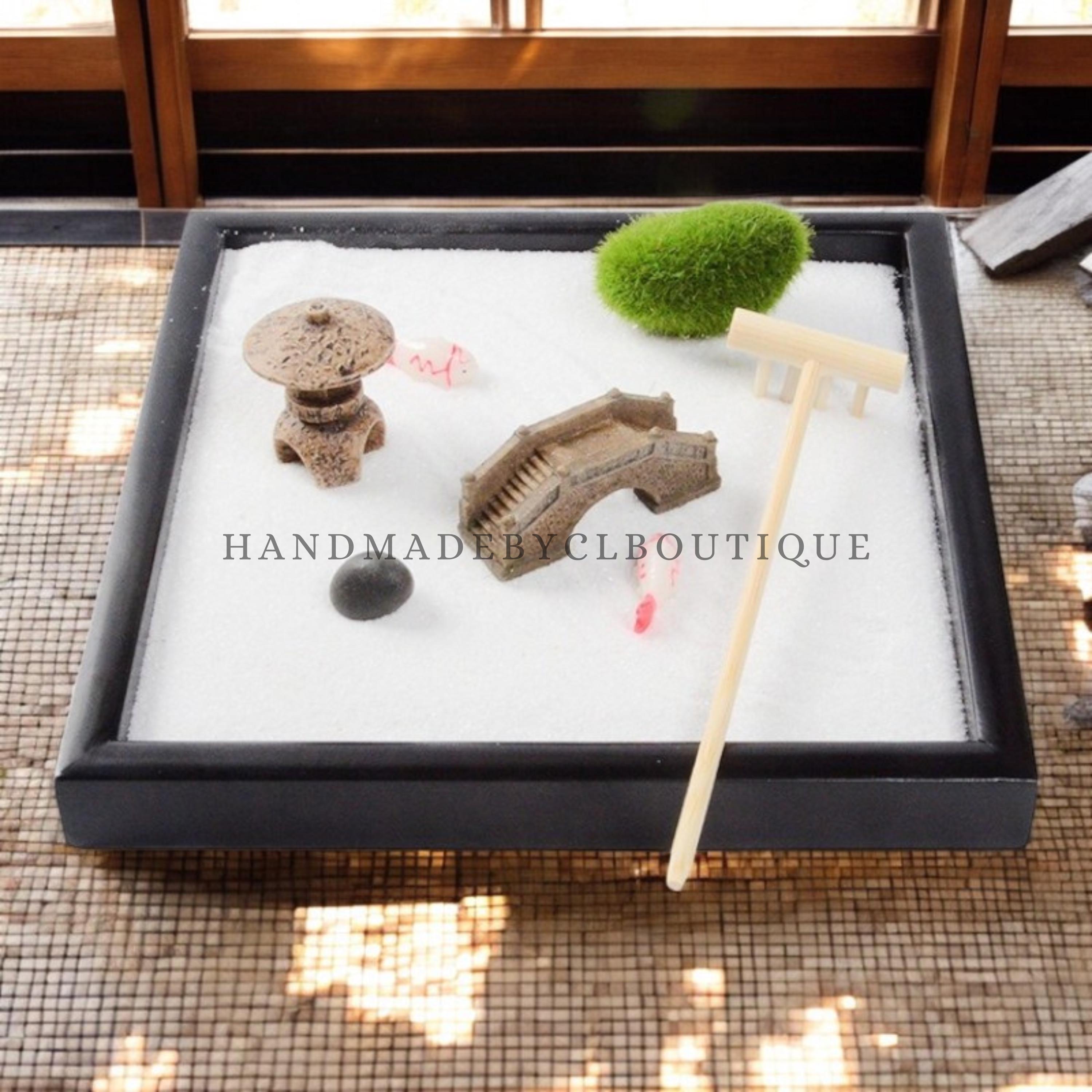 Japanese Miniature Zen Garden Kit DIY Desktop Sand Garden Relaxation ...