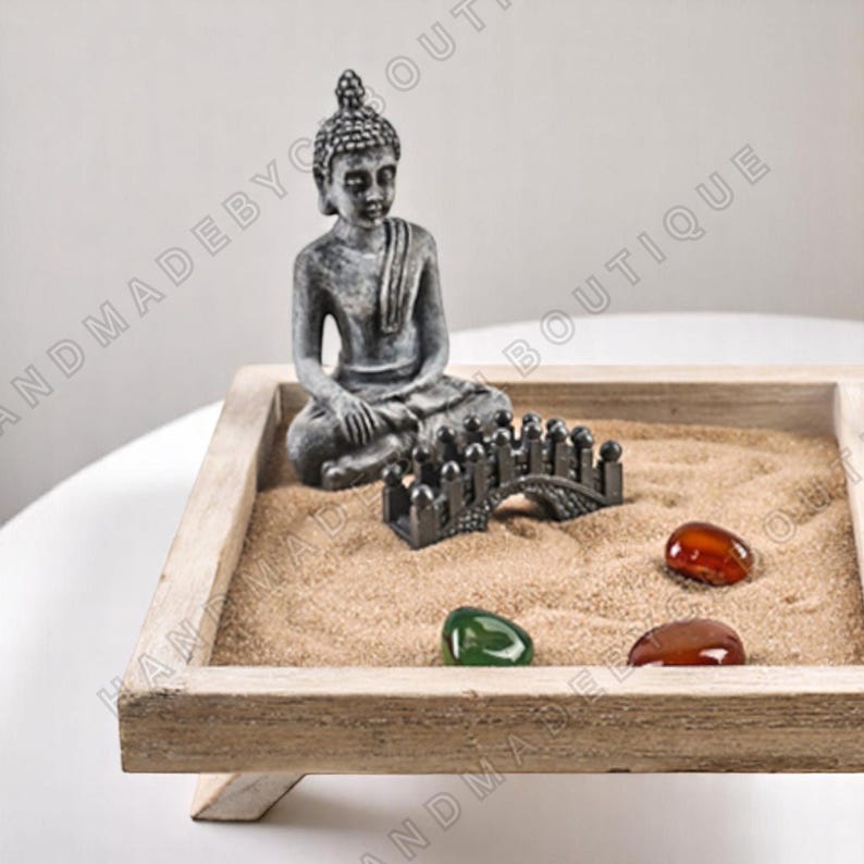 Mini Sand Garden Handcrafted Tabletop Zen Garden With Mini Buddha ...