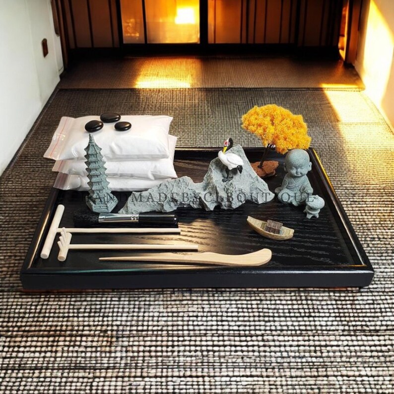 Miniature Zen Garden Natural Stone DIY Kit Relaxation Sand Art ...