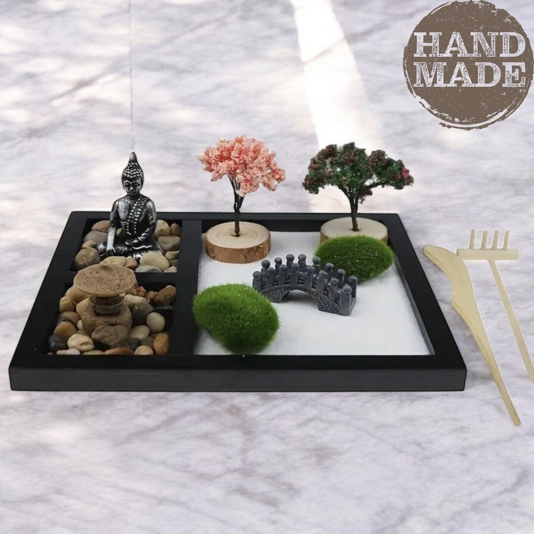 Miniature Zen Garden Kit DIY Desktop Sand Garden Mindfulness Relaxation ...