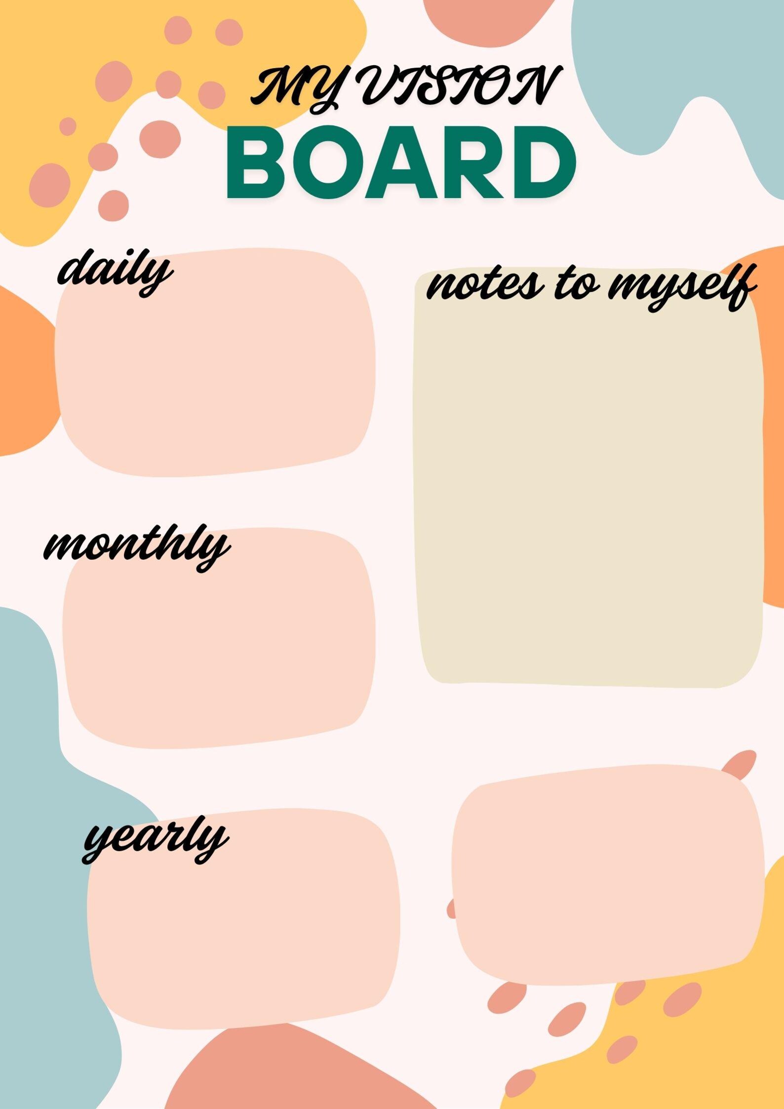 Manifestation Board Kit | Editable Canva Vision Board Template | Goal ...