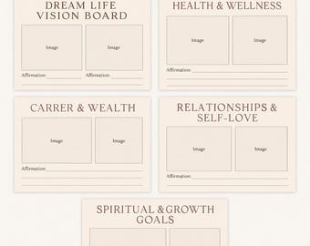 Manifestation Board Kit | Editable Canva Vision Board Template | Goal ...