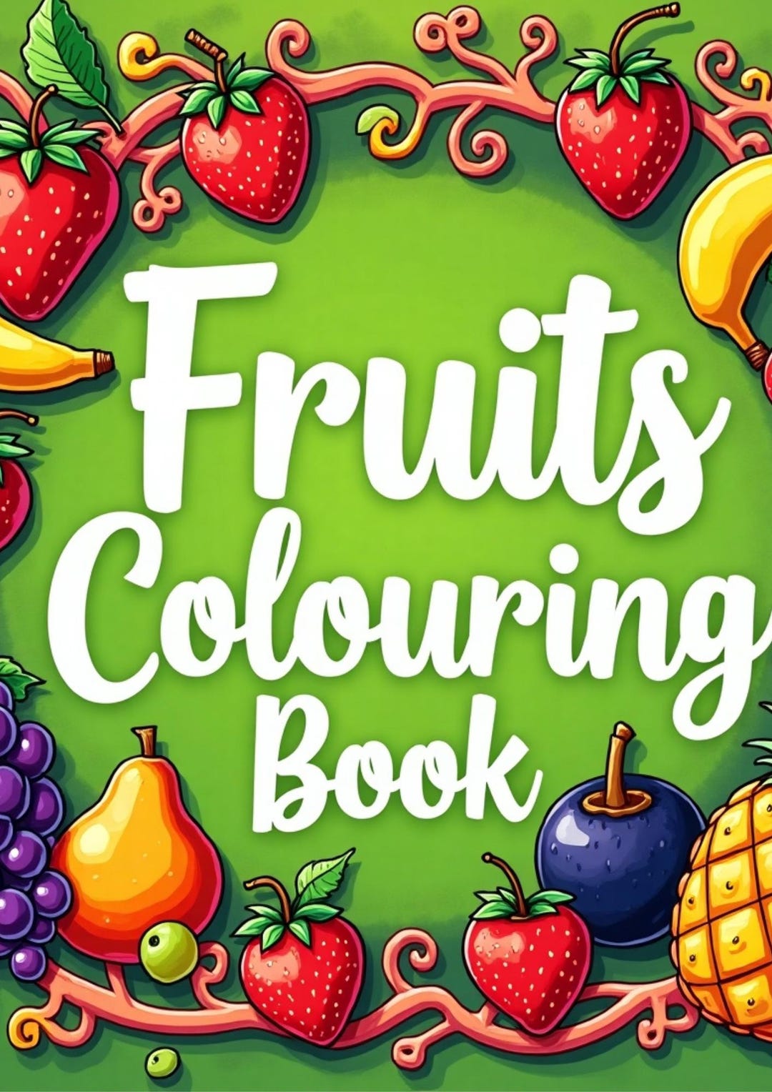 Fruit Coloring Book | Printable Fruit Coloring Pages | Kawaii Fruit ...