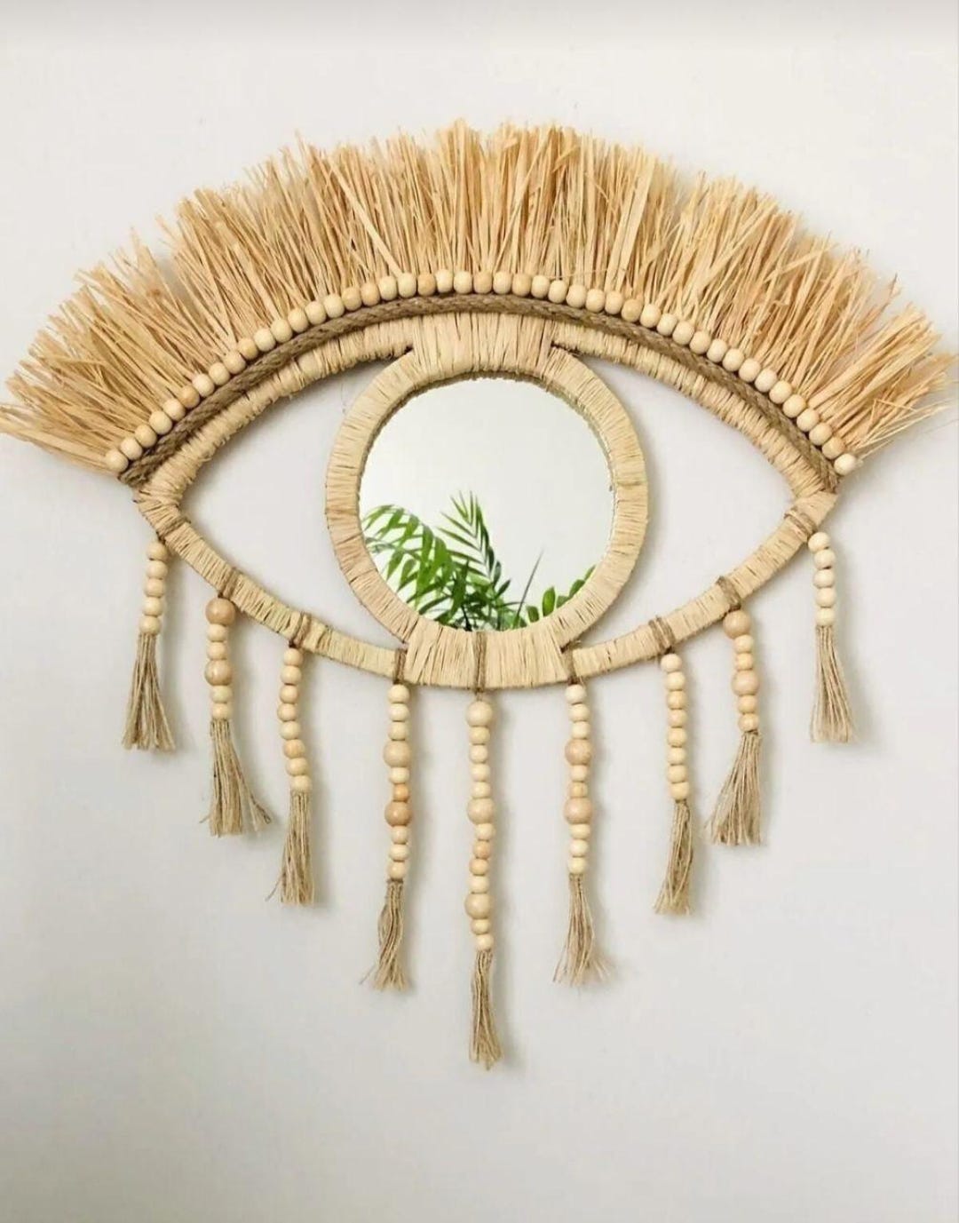 Amon Ra Eye Mirror Handmade Egyptian Boho Rope Decor - Etsy