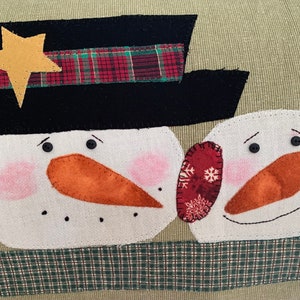 Snowman Table Topper Placemat Applique/christmas Placemat Table Topper ...