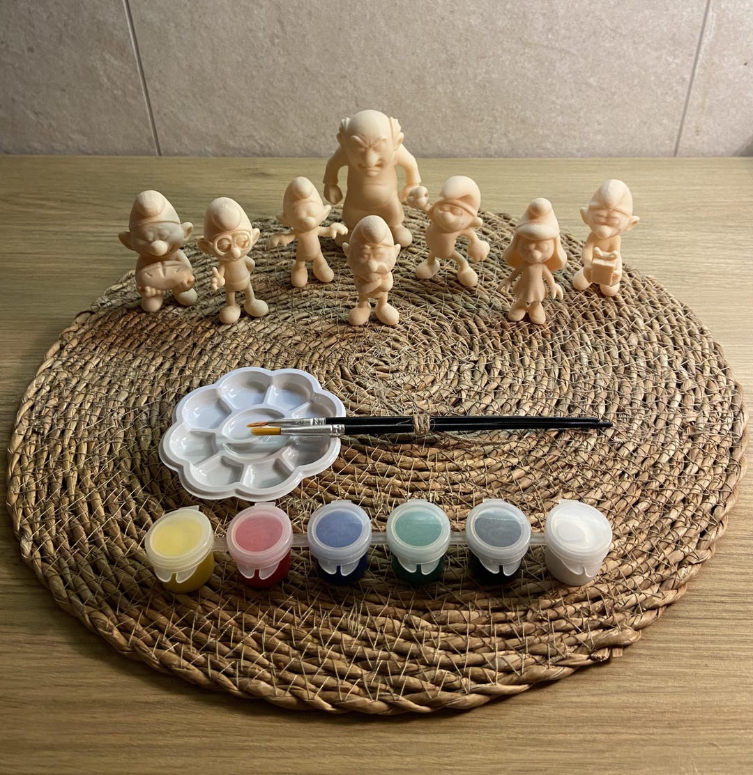 Smurfs Painting Kit | 3D Printed: Papa Smurf, Smurfette, Gargamel ...