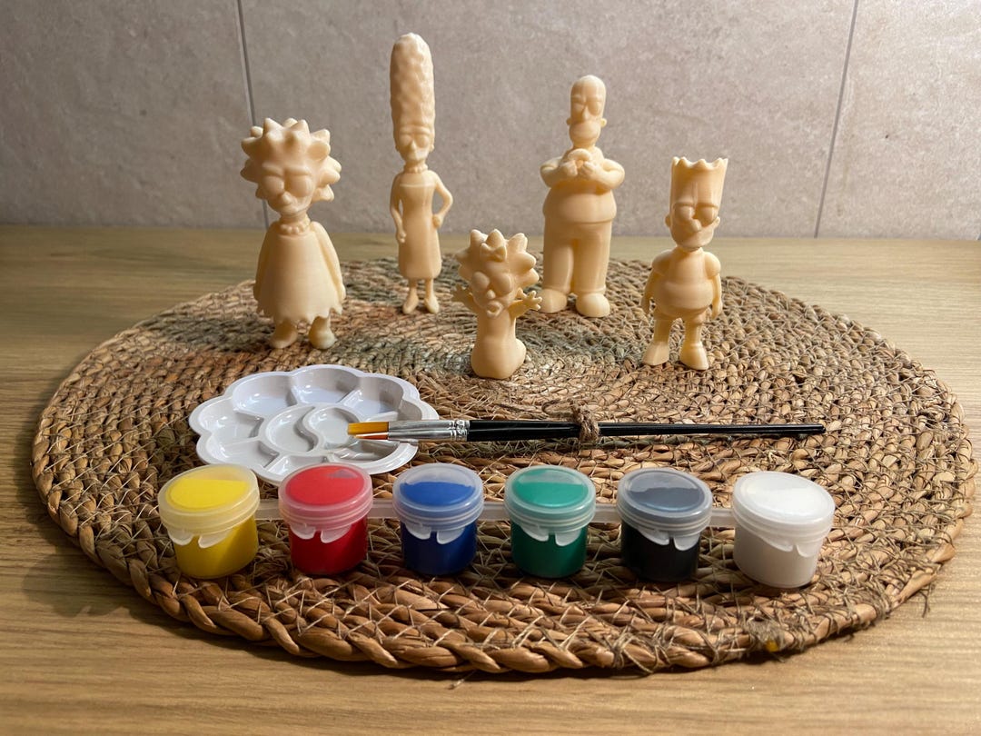 The Simpsons Family Paint Set – 5 Characters (homer, Marge, Bart, Lisa ...