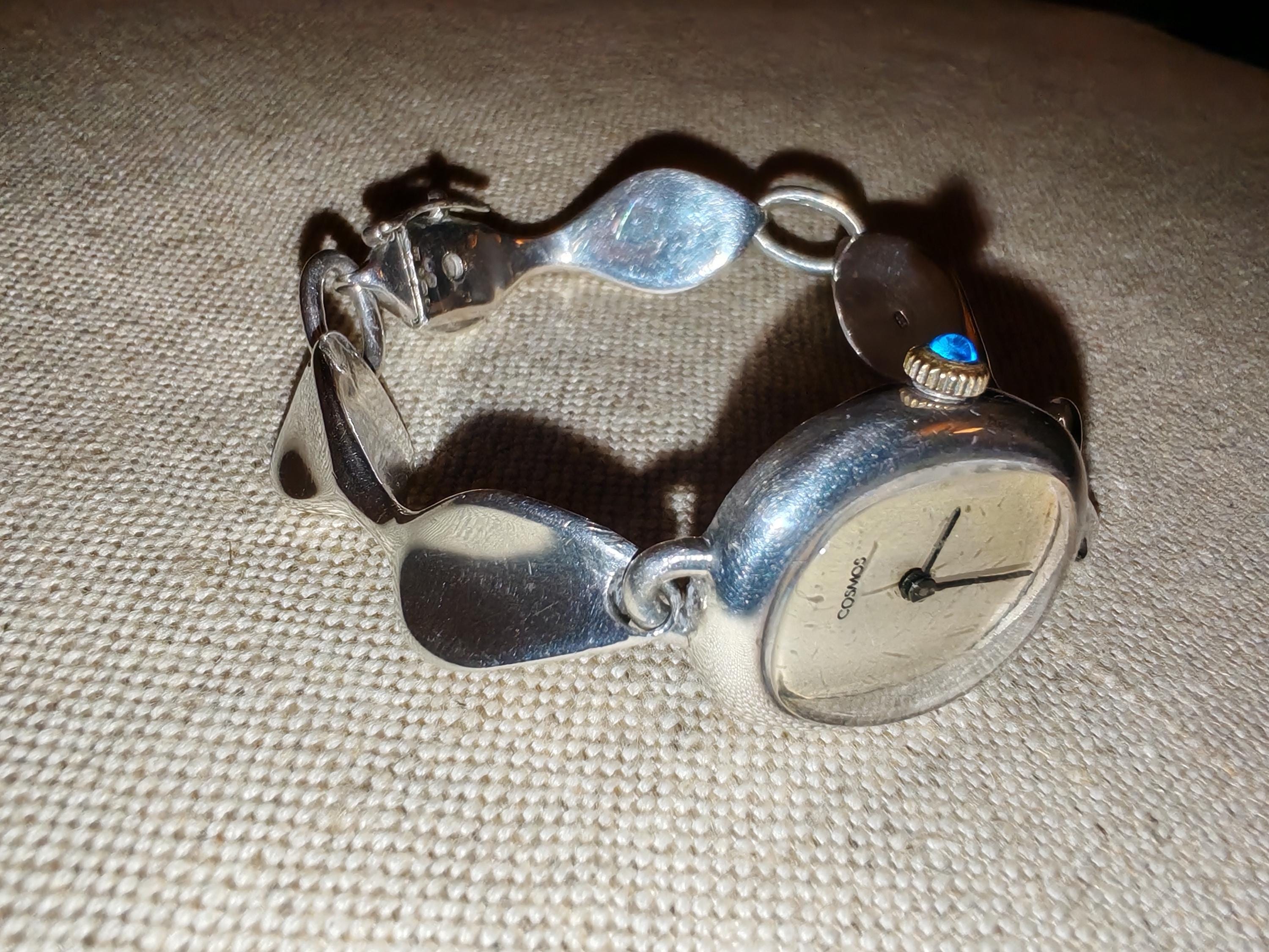 RARE 1970's COSMOS WATCH, Vintage, Solid Silver, Paris. Space Designer ...