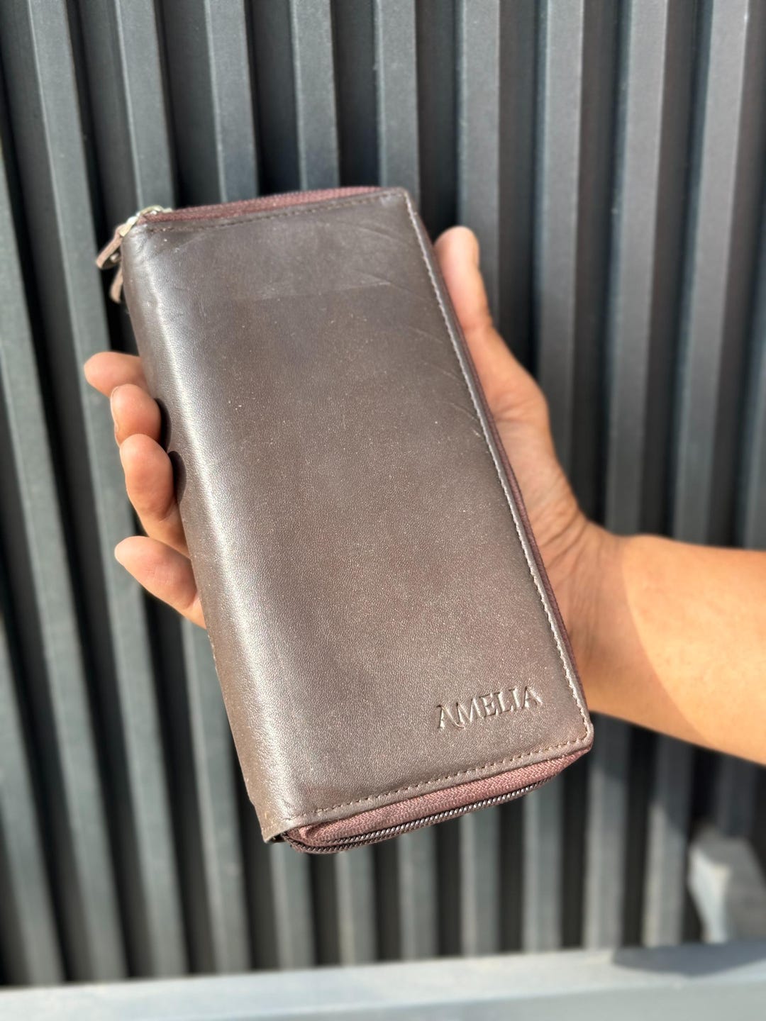 Brown Leather Checkbook Wallet: RFID Protected Organizer, (lot of 2 ...