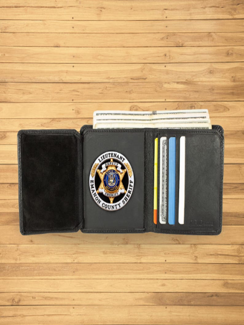 Leather Department of Corrections Officer Badge Wallet - Bi-fold - Etsy