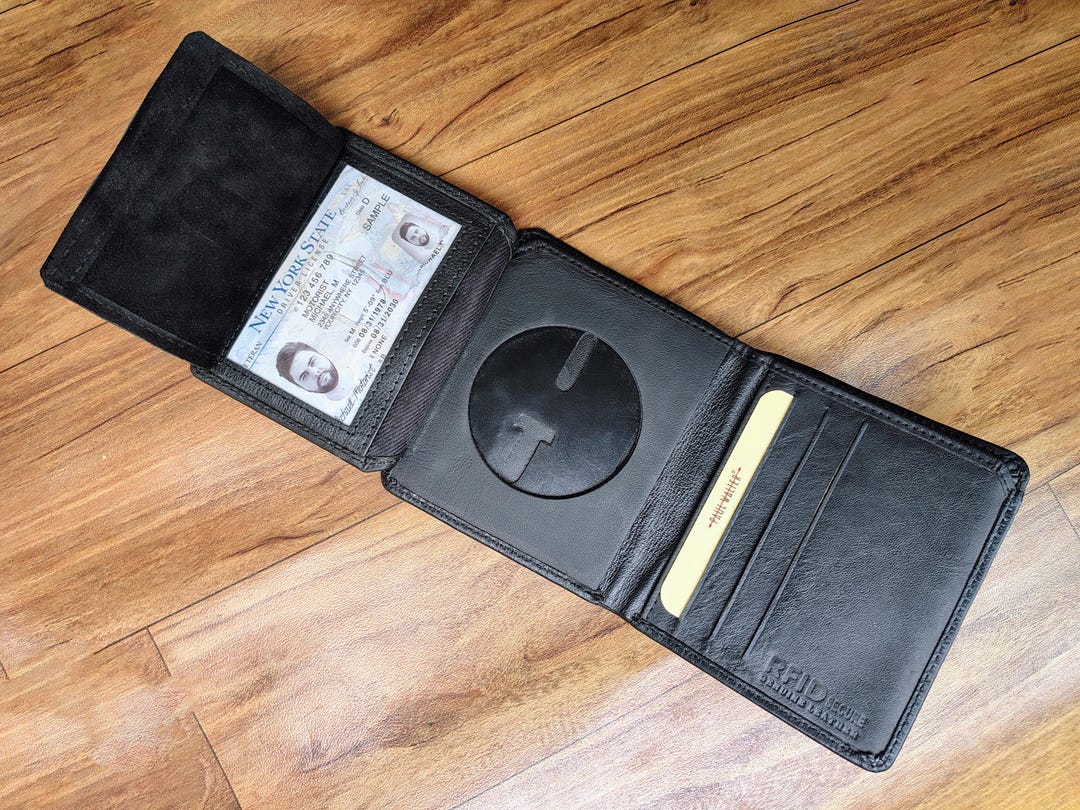 Leather Department of Corrections Officer Badge Wallet - Bi-fold - Etsy