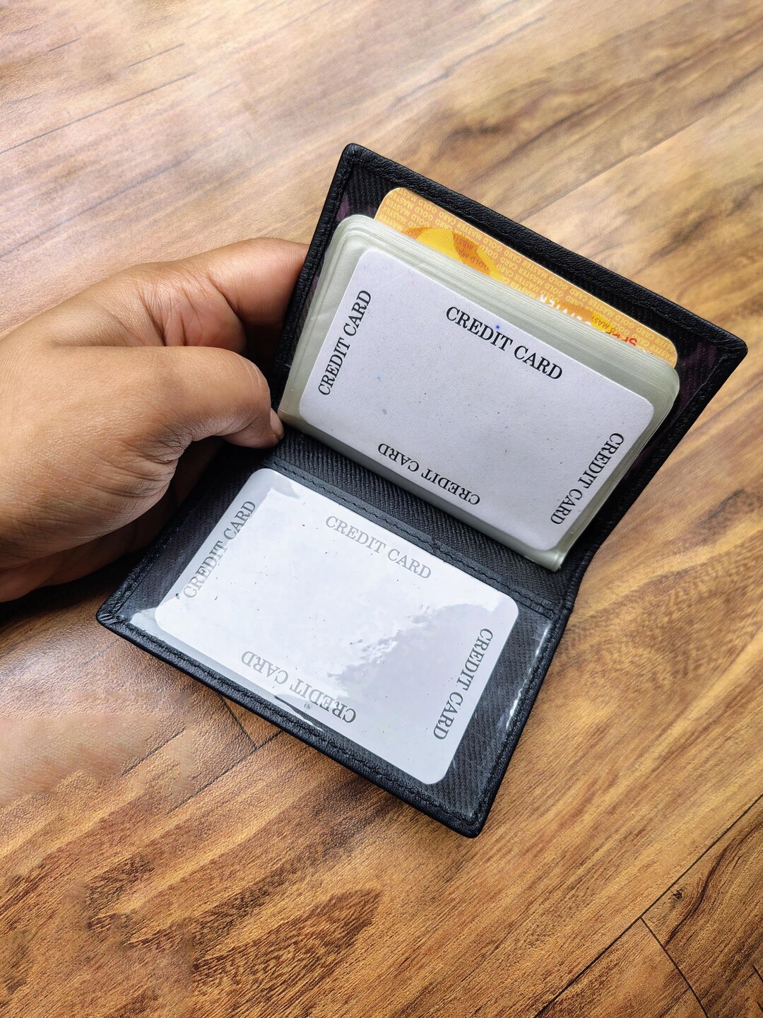 Credit Card Holder for Men Small Card Wallet Real Leather Credit Card ...