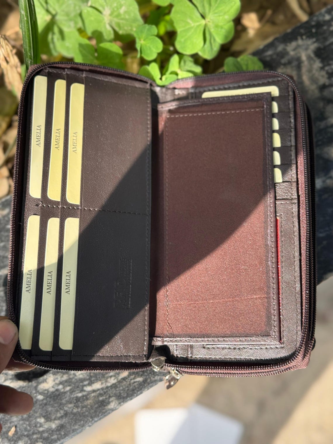 Brown Leather Checkbook Wallet: RFID Protected Organizer, (lot of 2 ...