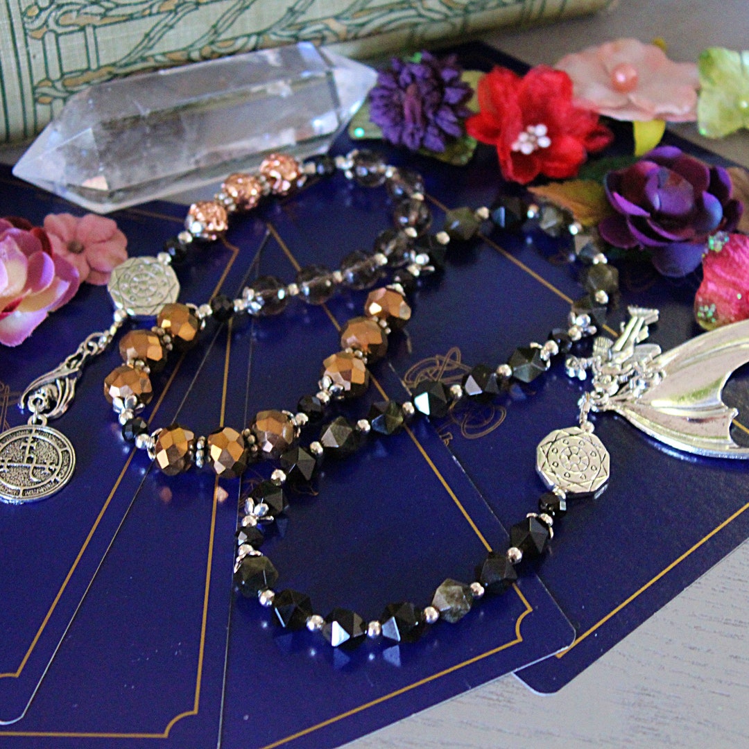 Lilith Witch Prayer Beads Deluxe Witches Ladder. Wiccan Pagan Altar ...