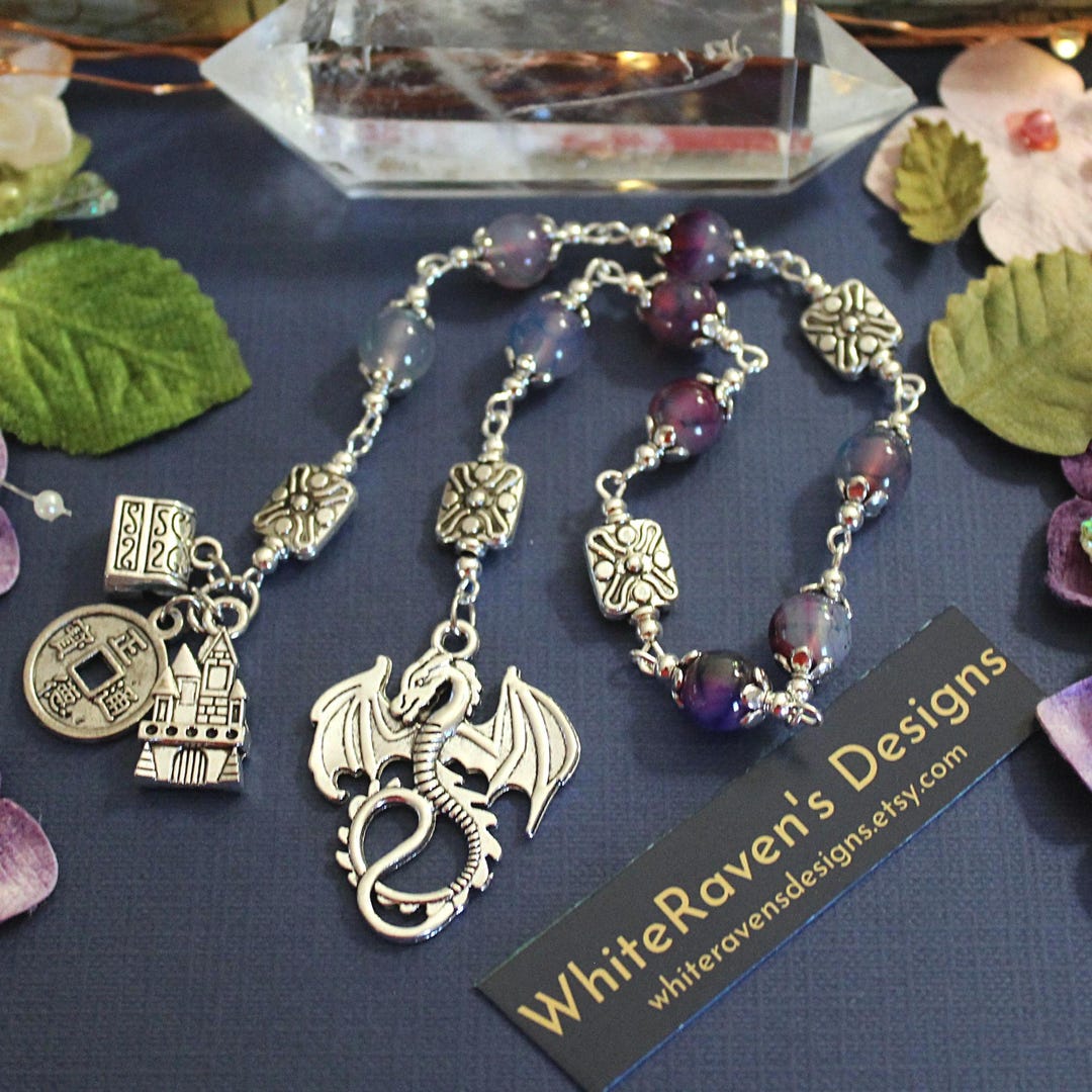 Dragon Realms Witches Ladder Prayer Beads, 13 Bead Pagan Rosary ...