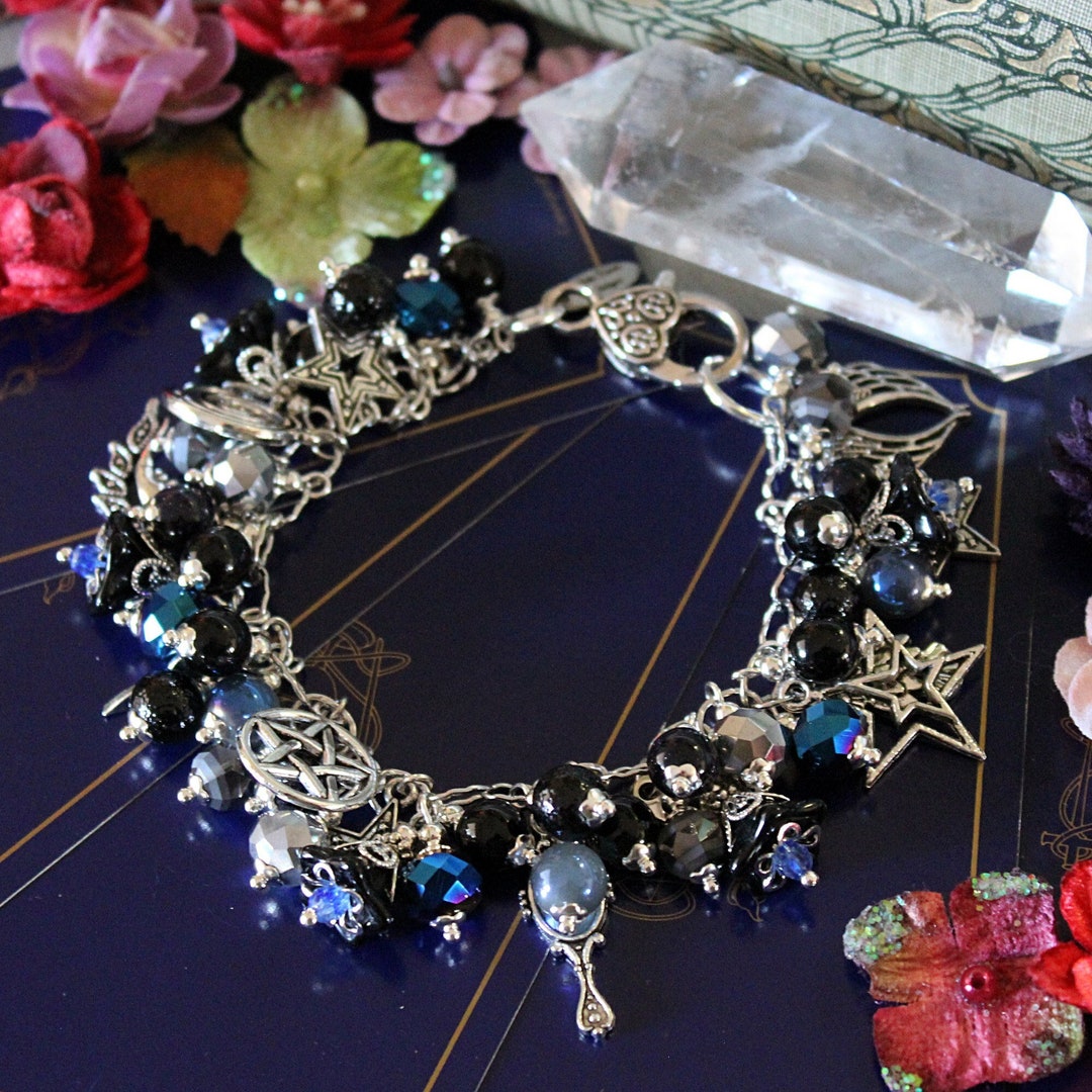 NYX Goddess Charm Bracelet, Greek Mythology Witchy Jewelry, Dark ...