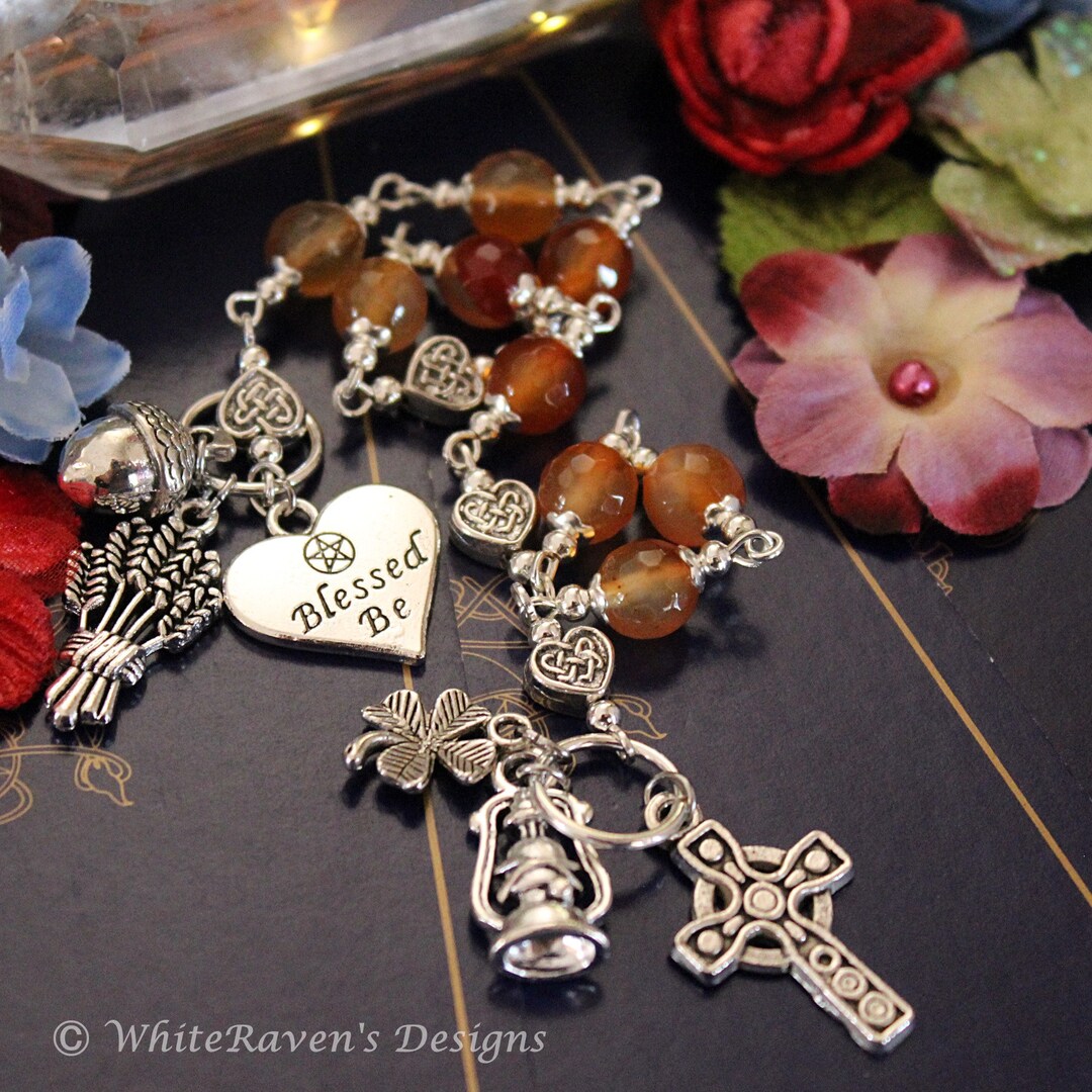 Witches Ladder Brigid Pagan Prayer Beads Meditation Tools. Wiccan Altar ...