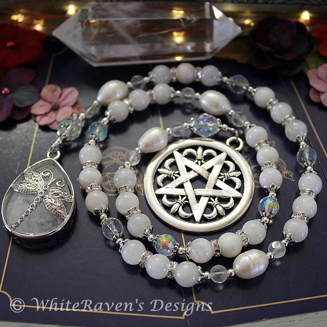 Witches Ladder White Witch Pagan Prayer Beads Meditation Tools. Wiccan ...