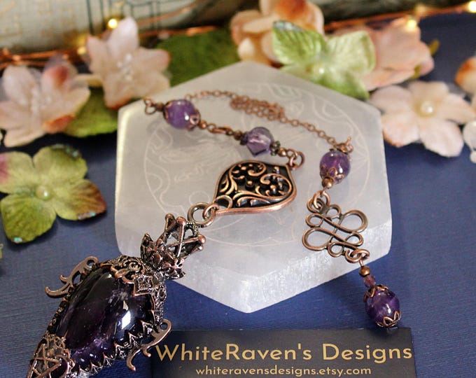 Amethyst Crystal Divination Pendulum Dowsing Tool, Large Heavy Scrying ...