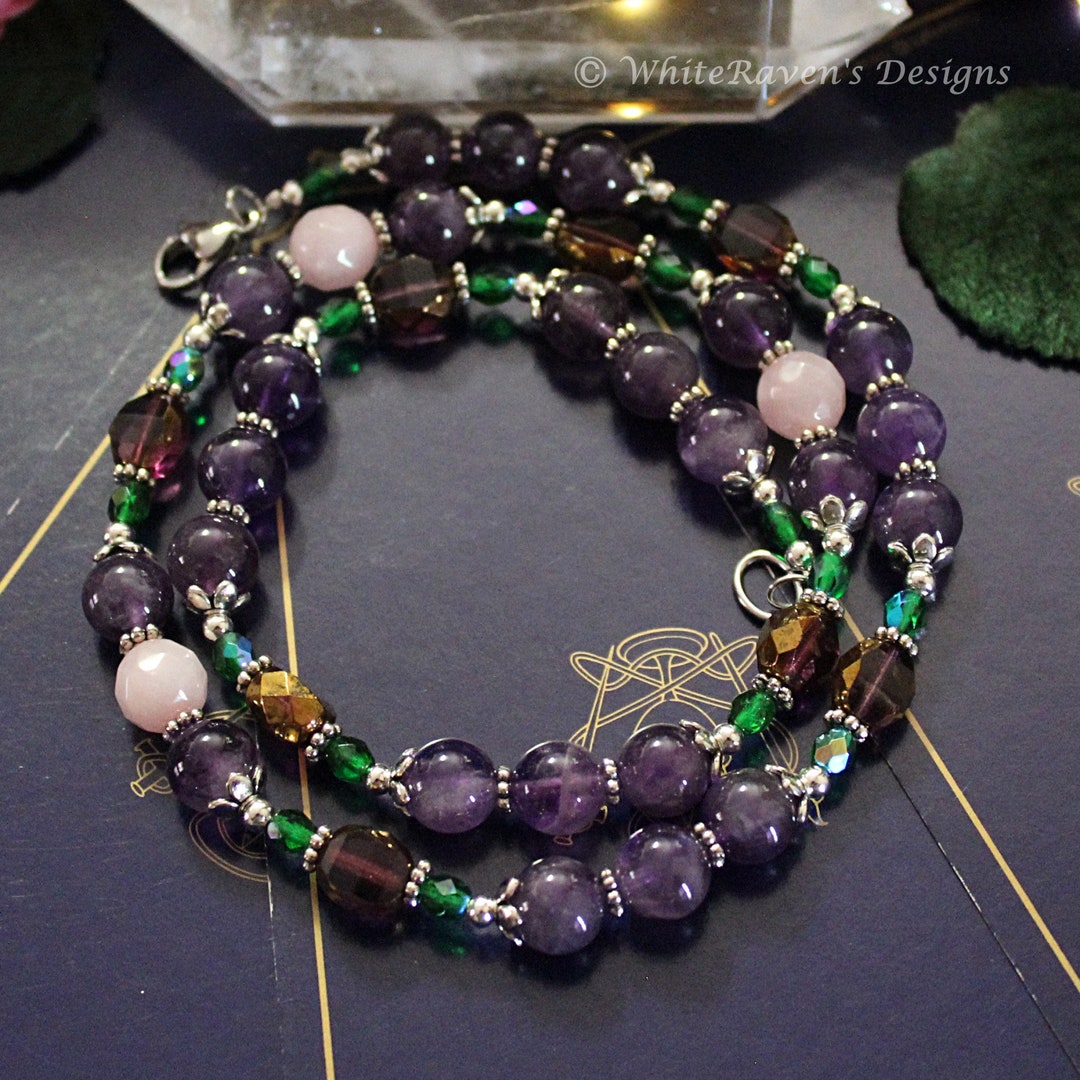 Rhiannon Goddess Necklace Wearable Witches Ladder Pagan Prayer Beads ...