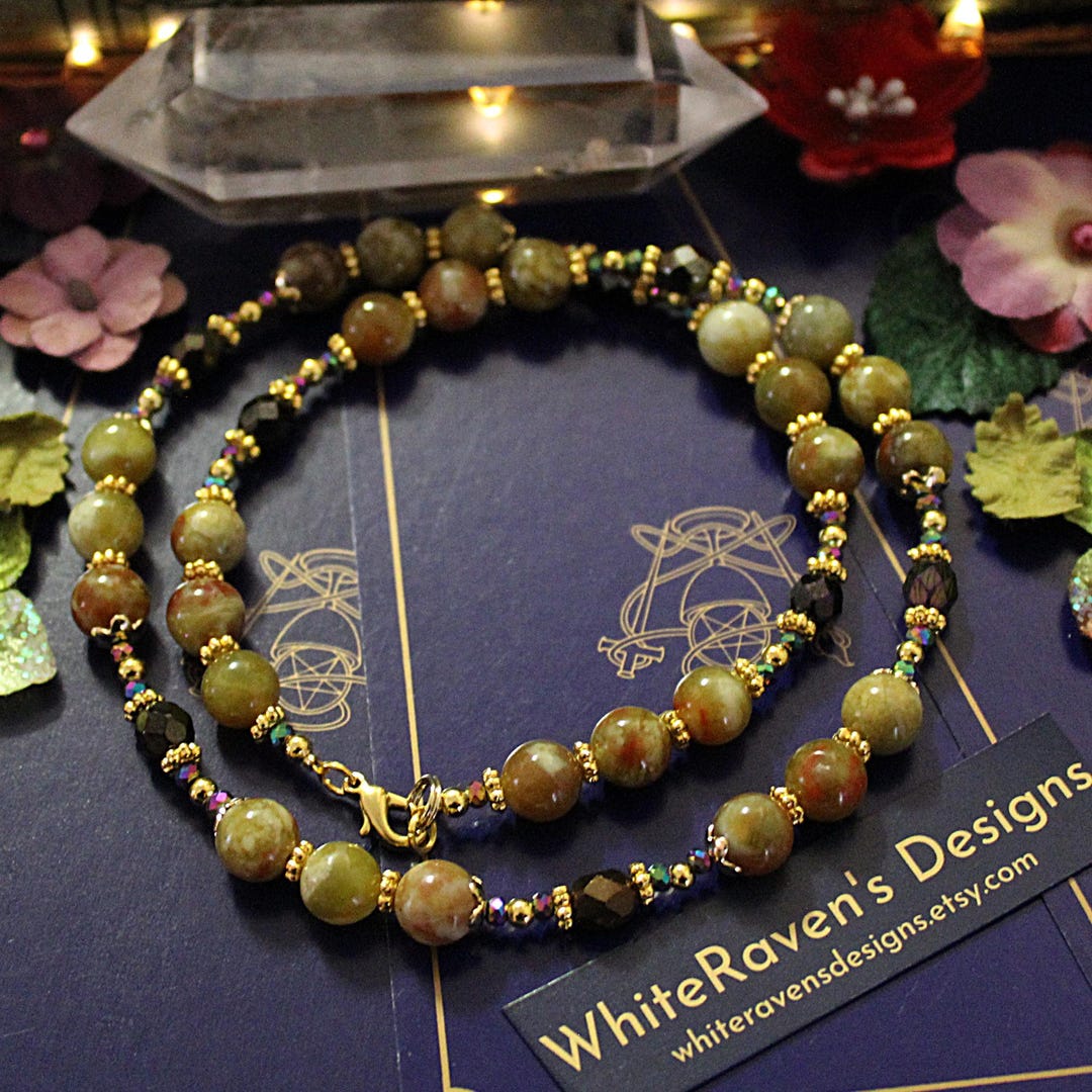 Medusa Goddess Necklace Wearable Witches Ladder Pagan Prayer Beads ...