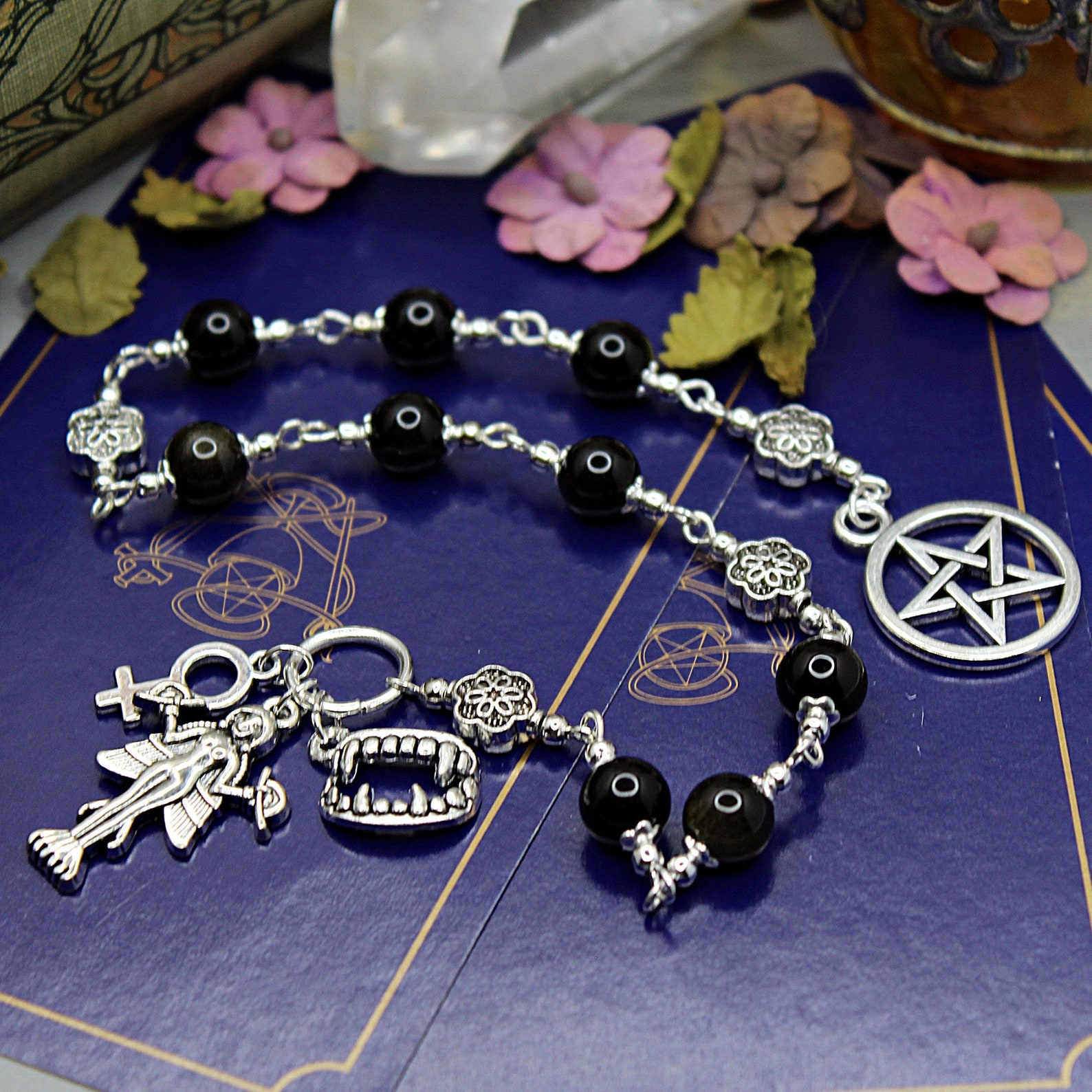Lilith Witch Prayer Beads Witches Ladder. Wiccan Pagan Altar - Etsy