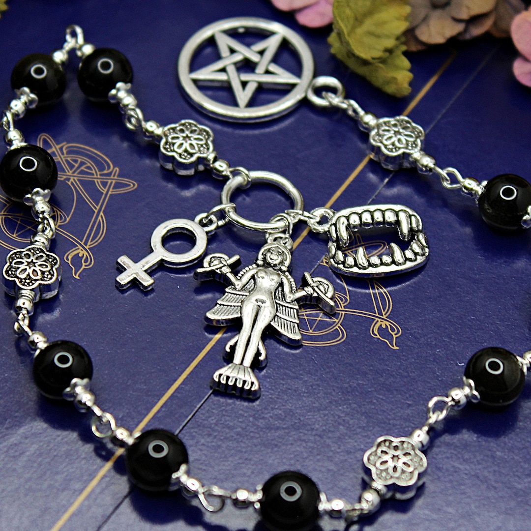Lilith Witch Prayer Beads Witches Ladder. Wiccan Pagan Altar Spiritual ...