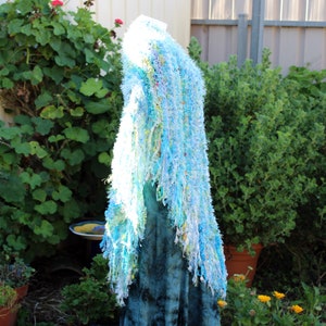 Mermaid Witch Hand Knitted Triangle Shawl, Plus Size Cosplay Costume ...
