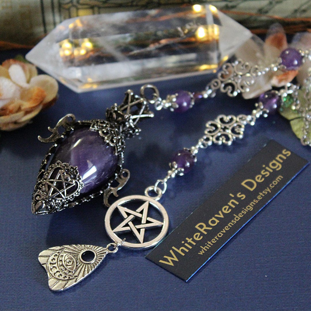 Amethyst Crystal Divination Pendulum Dowsing Tool, Large Heavy Scrying ...