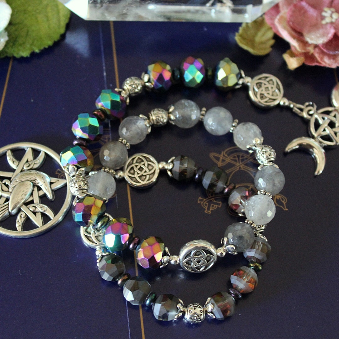 Witches Ladder Morrigan Goddess Pagan Prayer Beads Meditation Tools ...