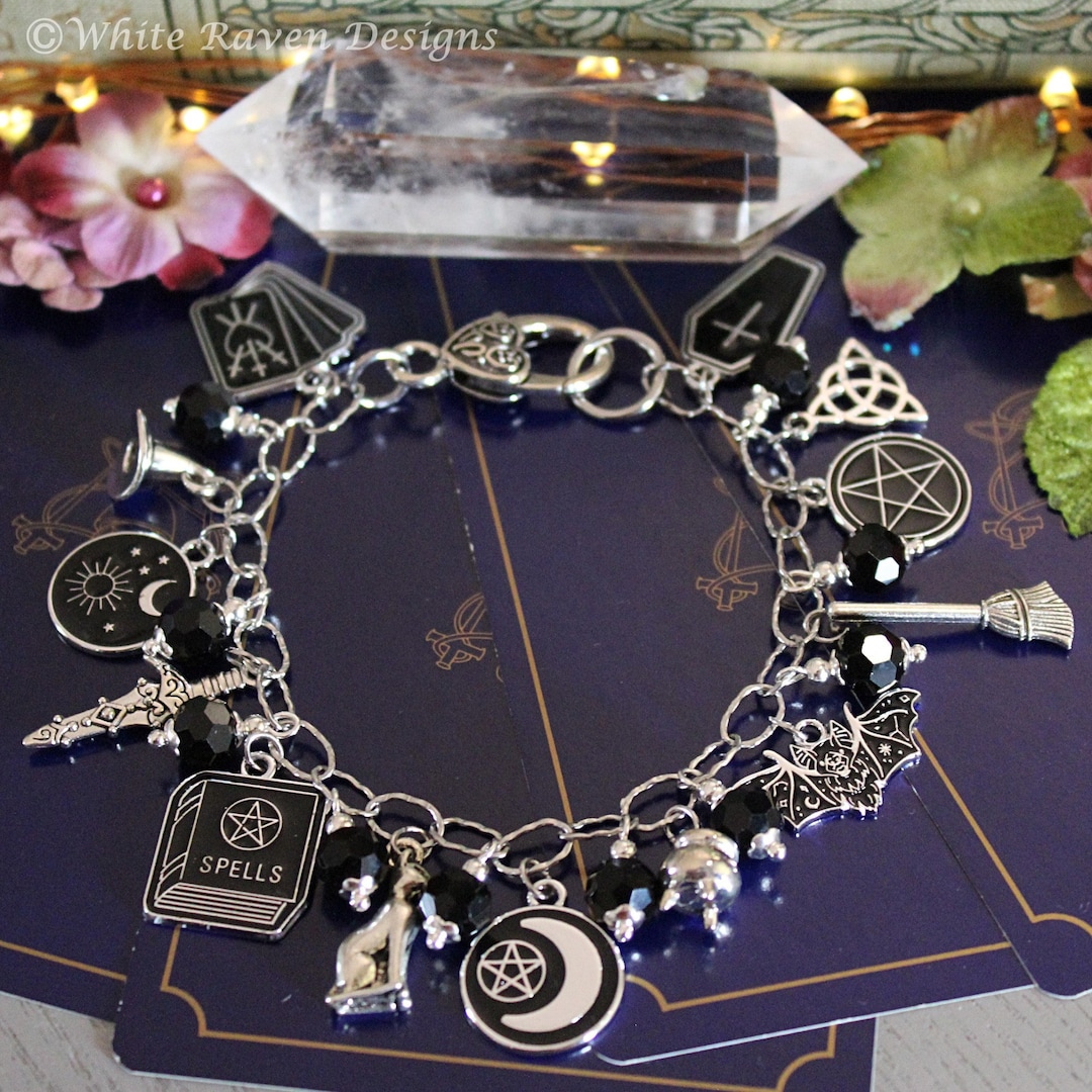 WITCH Charm Bracelet Pagan Wicca Aesthetic Jewelry, Artisan Made Boho Witchcore Witchy Gift for ...
