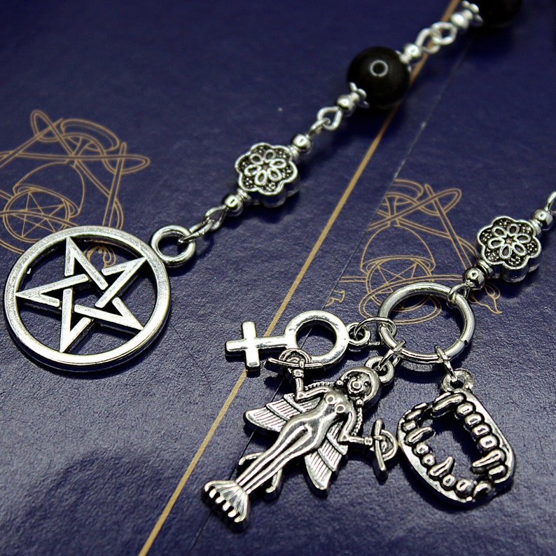 Lilith Witch Prayer Beads Witches Ladder. Wiccan Pagan Altar - Etsy