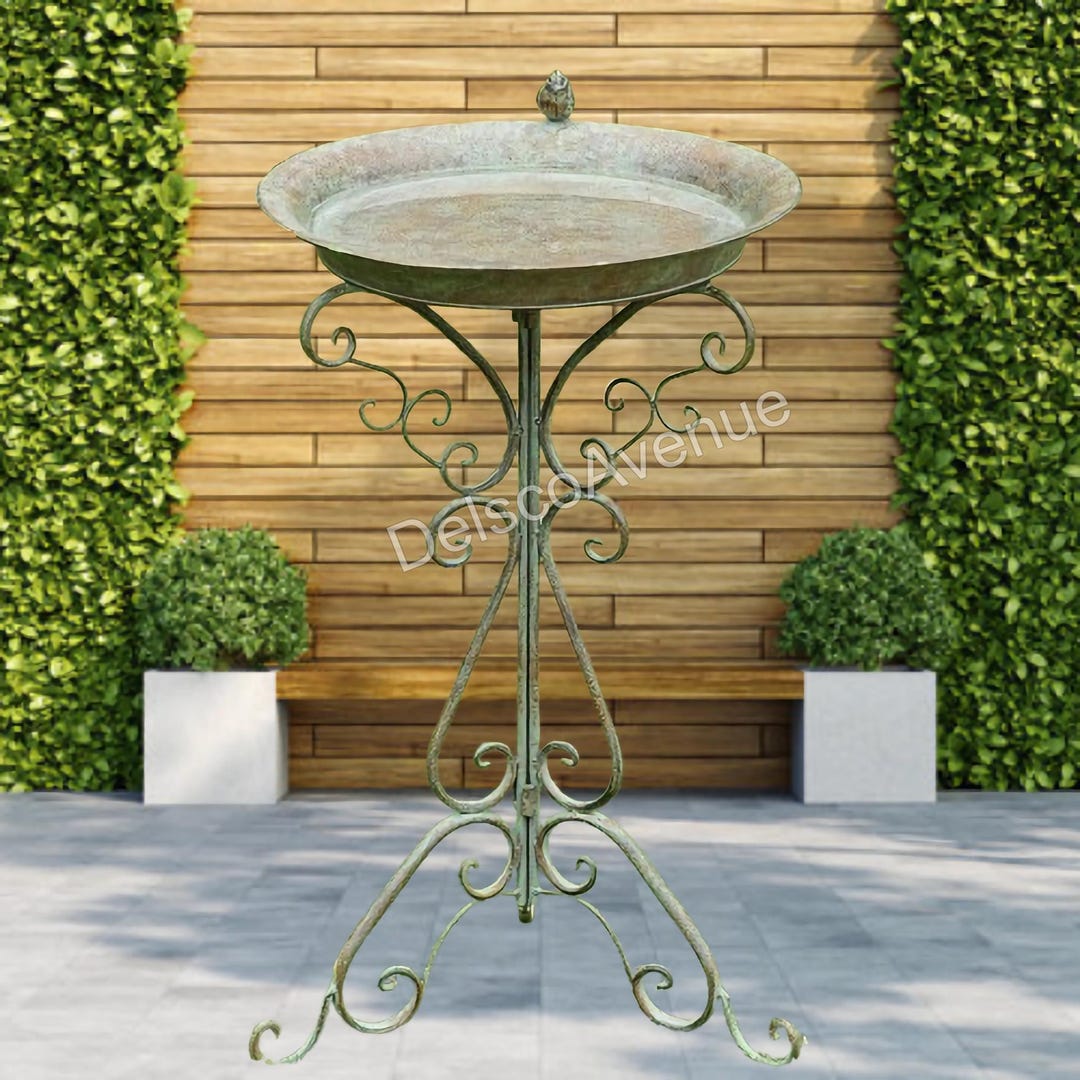 Metal Large Bird Bath With Stand | Handmade Bird Bath | Modern Bird ...