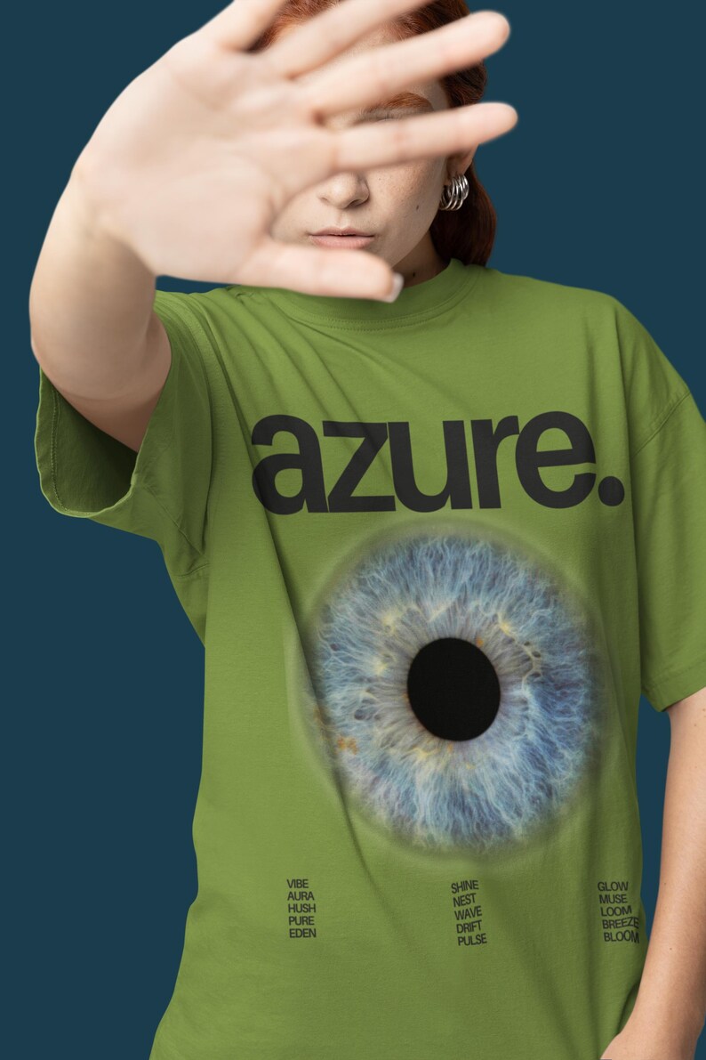 Azure Design Oversized Unisex T-shirt - Casual Round Neck Tee for ...