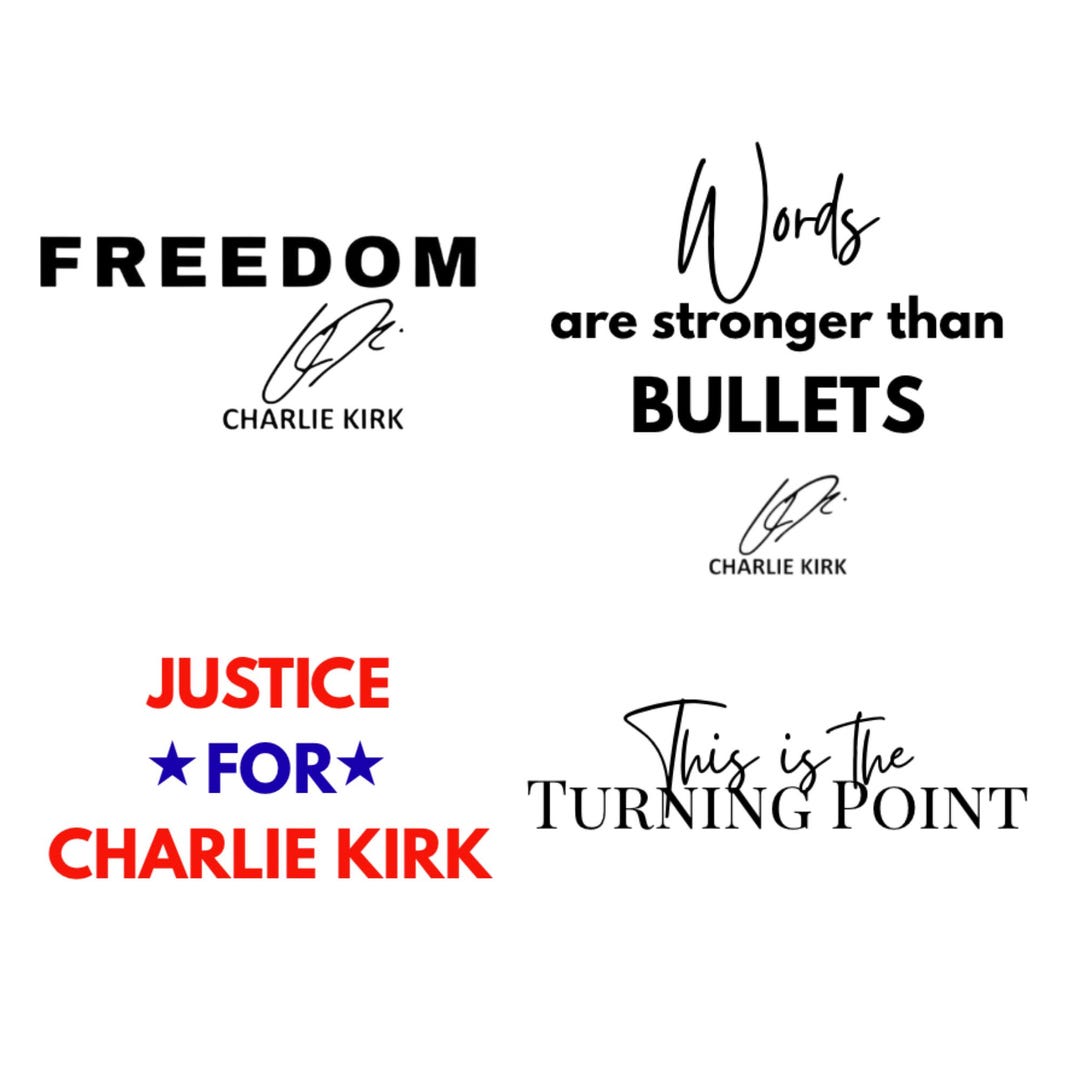 Charlie Kirk SVG PNG Bundle: Turning Point USA Designs (digital ...