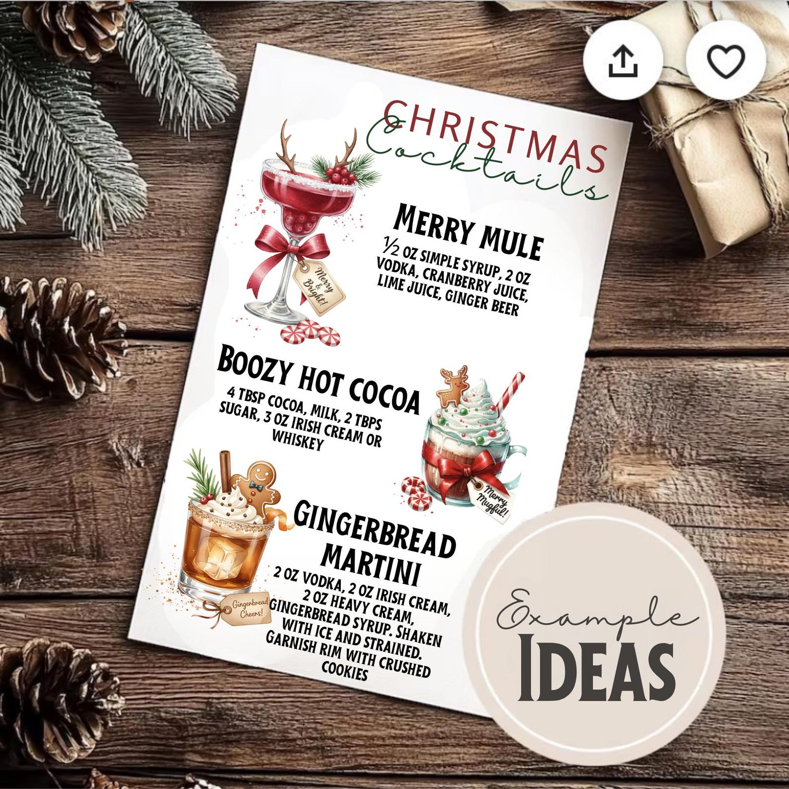 Christmas Cocktails Clipart Bundle, Watercolor Holiday Drinks PNG ...