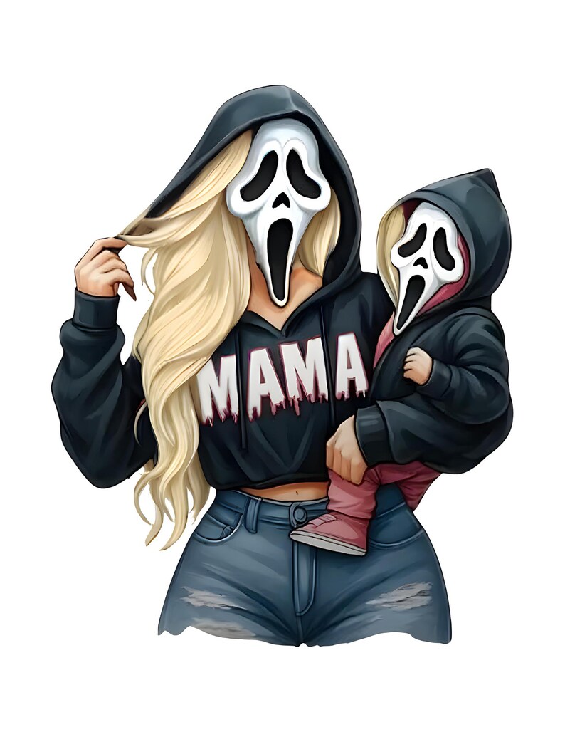 Scream-inspired Halloween Mama Clipart: Spooky Mom PNG (digital ...