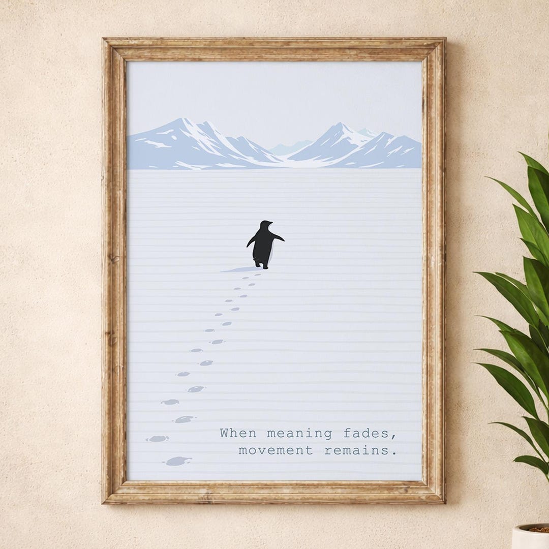 Nihilist Penguin Wall Art | Minimal Quote Poster | Modern Calm Print ...
