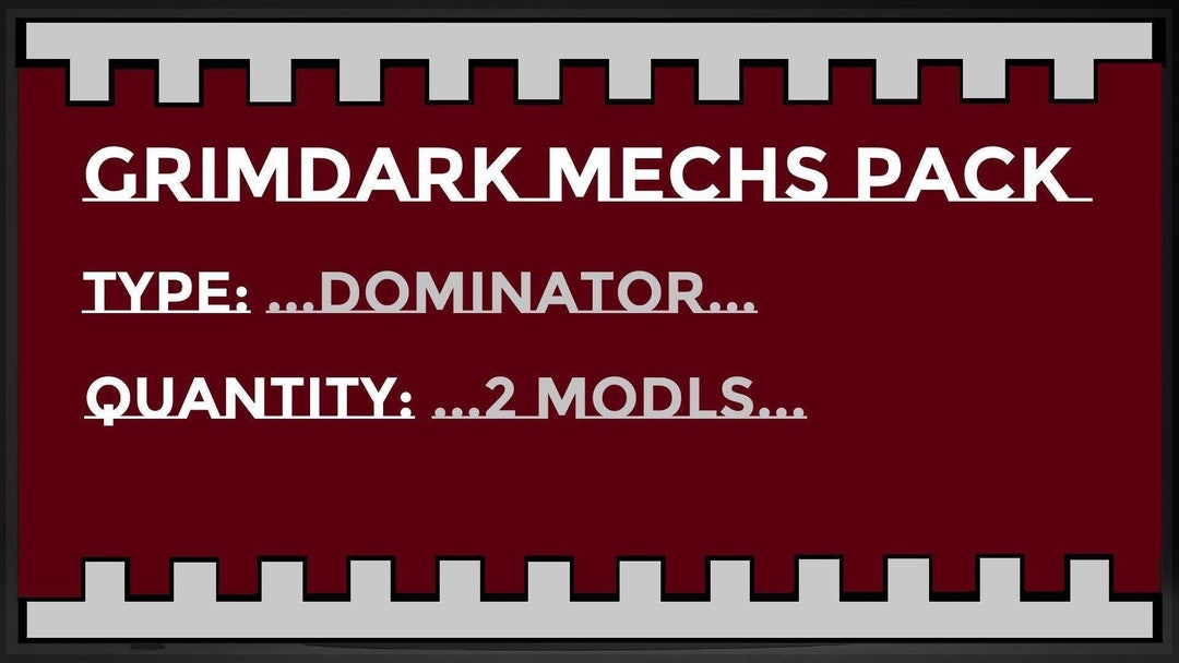 Mechs From the Dark Future Dominator STL Pack - Etsy