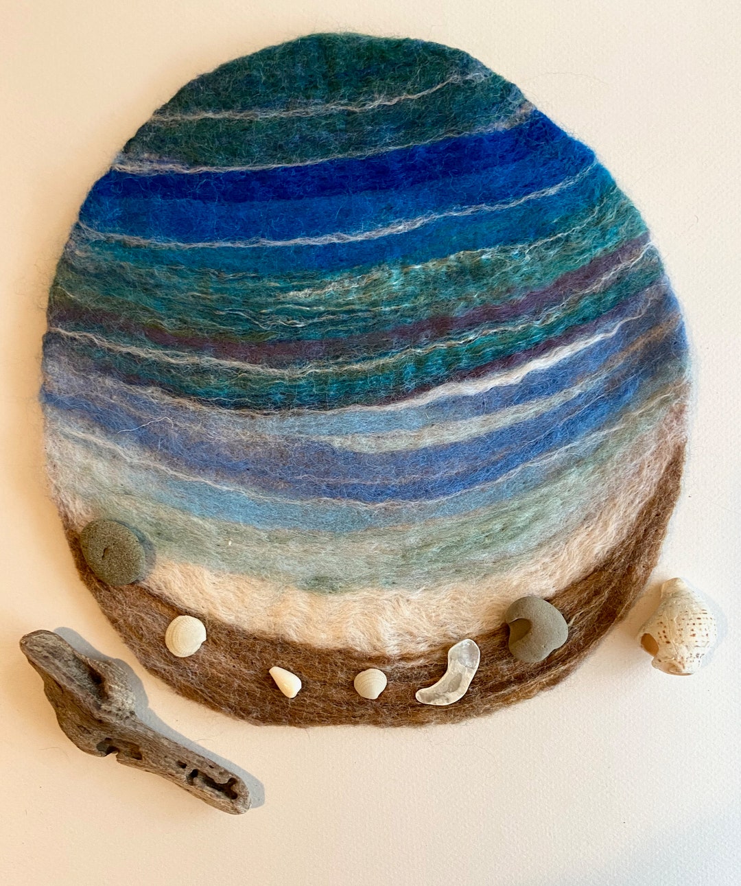 Beach in a Box: You Choose From Two Needle Felted Beaches Round or Oval ...