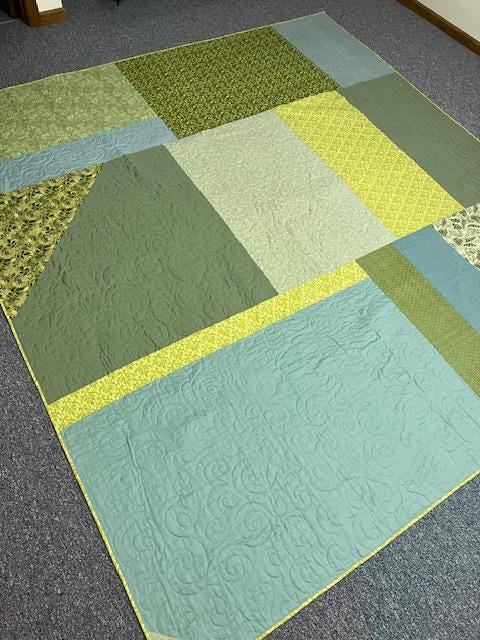 Queen/king Bed Quilt, Graduated Checkboard, "pandora's Crayon Box", 101 ...