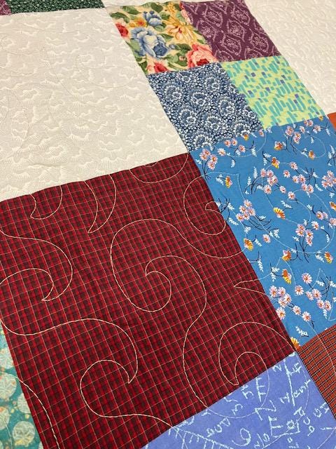 Queen/king Bed Quilt, Graduated Checkboard, "pandora's Crayon Box", 101 ...