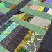 Baby Quilt, Columns of Crumb Blocks With Teal and Navy Sashing, 49" X ...