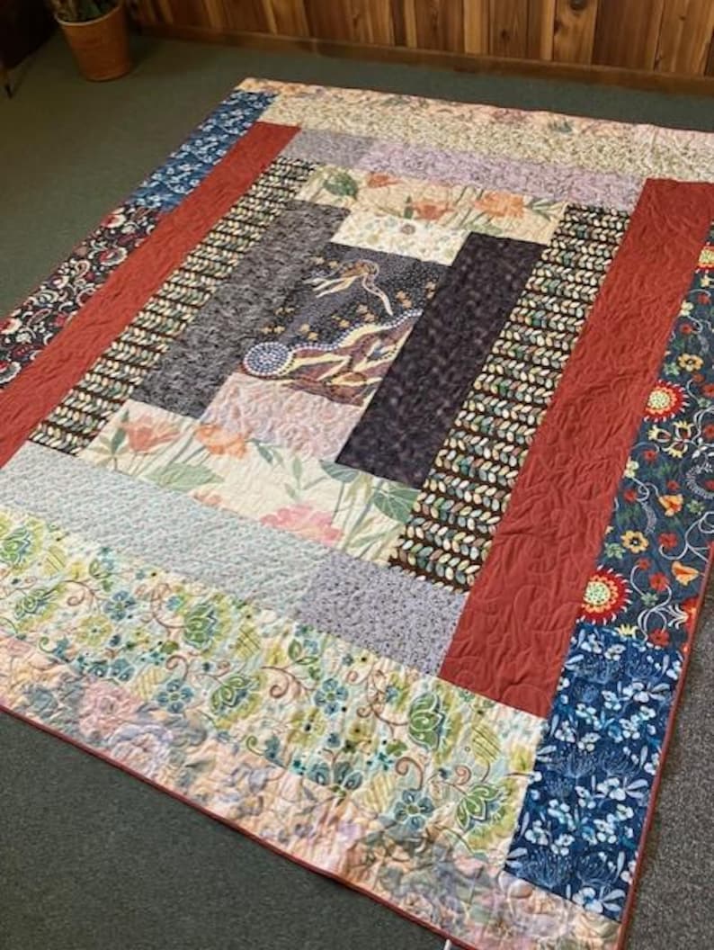 Queen/king Colorful Triangle Quilt, Double-sided, 105"x90" - Etsy