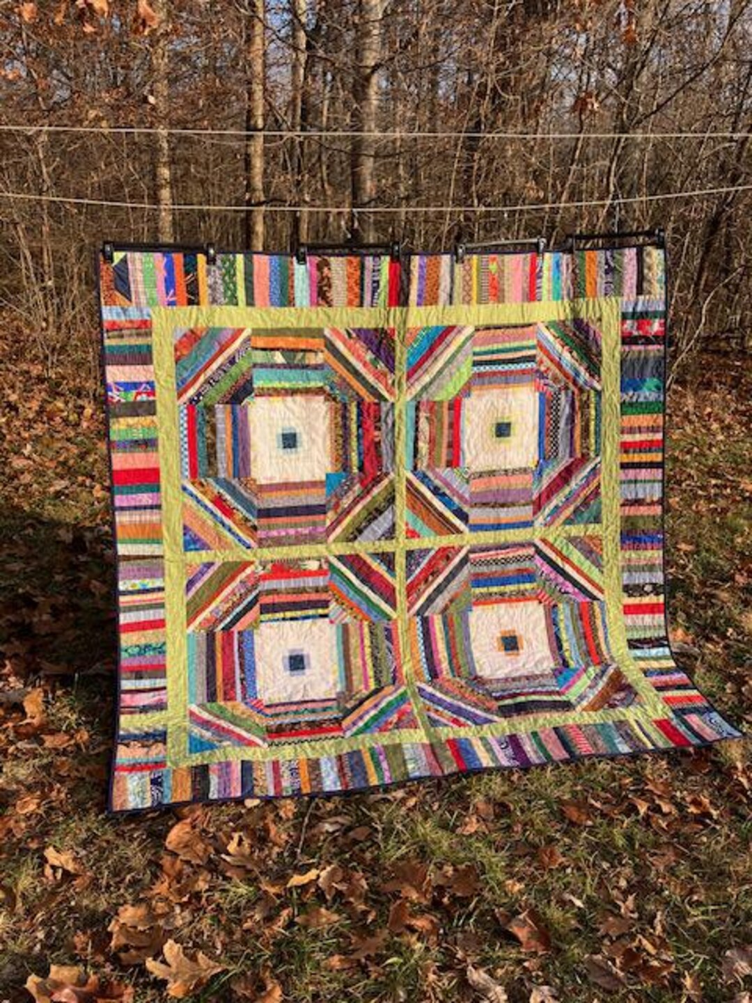 Throw, Lap or Couch Quilt, String Wedding Ring Variation, 71" X 71" - Etsy