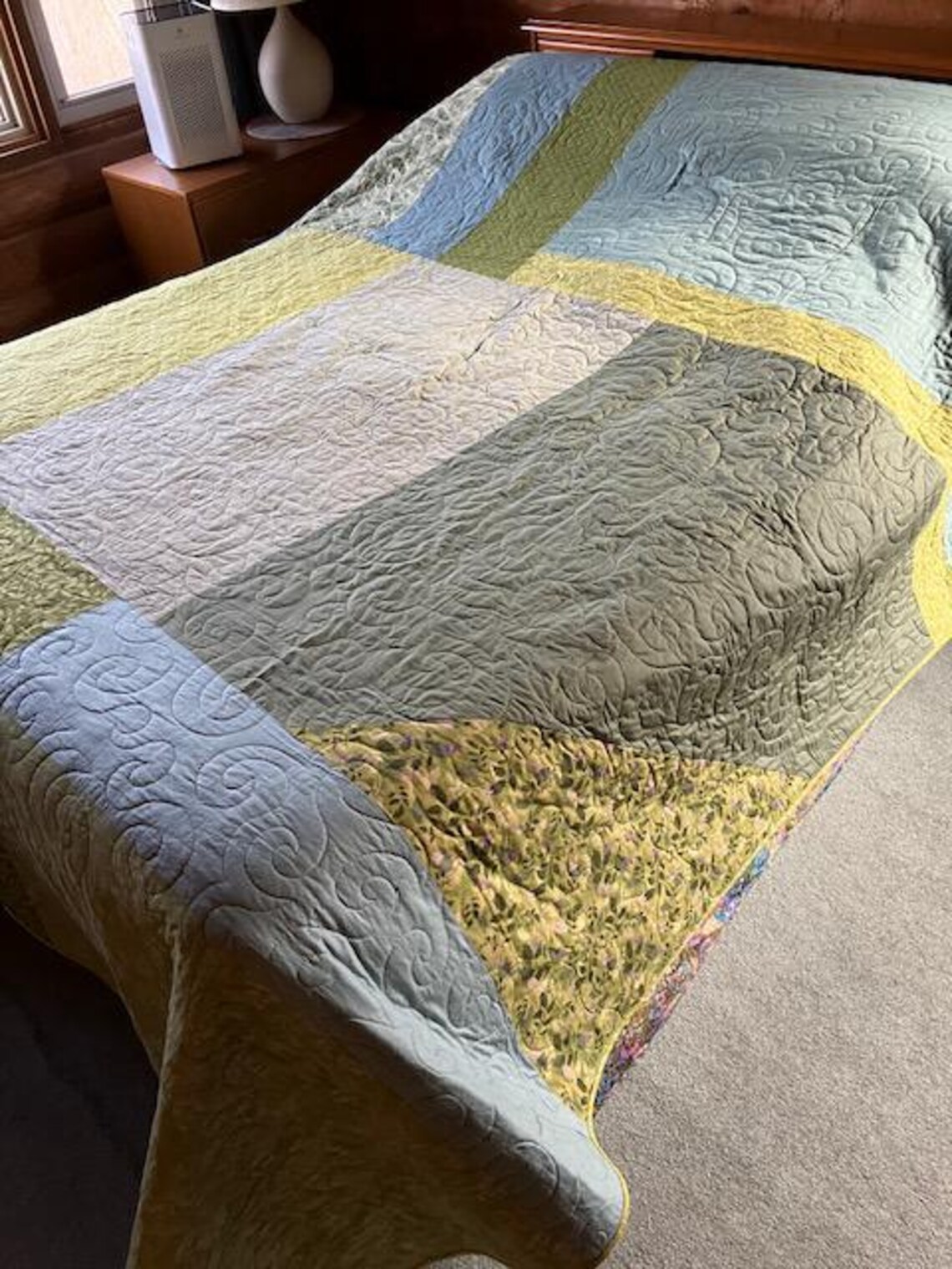 Queen/king Bed Quilt, Graduated Checkboard, "pandora's Crayon Box", 101 ...