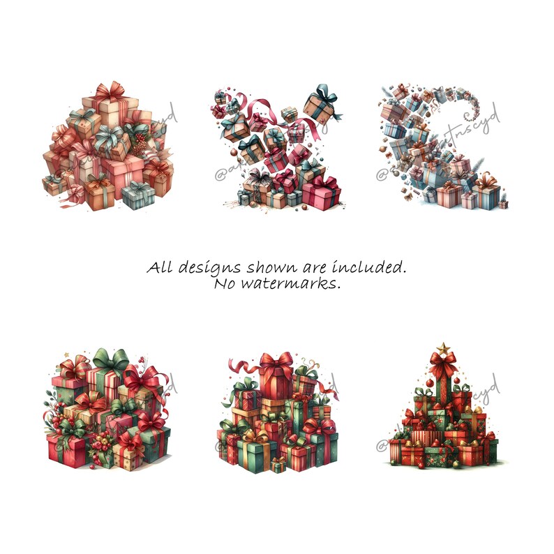 Christmas Gift Box Clipart: Festive Holiday Presents JPG Pack - Cute ...