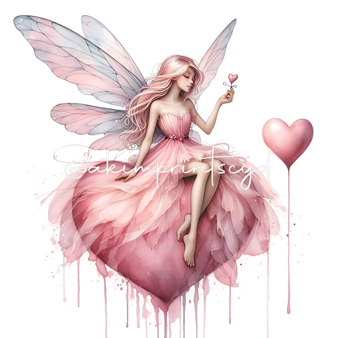 Valentine Fairy Clipart: Heart Fairies for Crafts & Invitations (jpgs ...