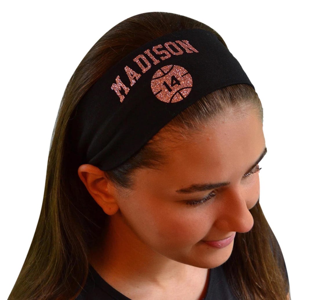 Personalized Glitter Basketball Headband: Custom Name & Number - Etsy