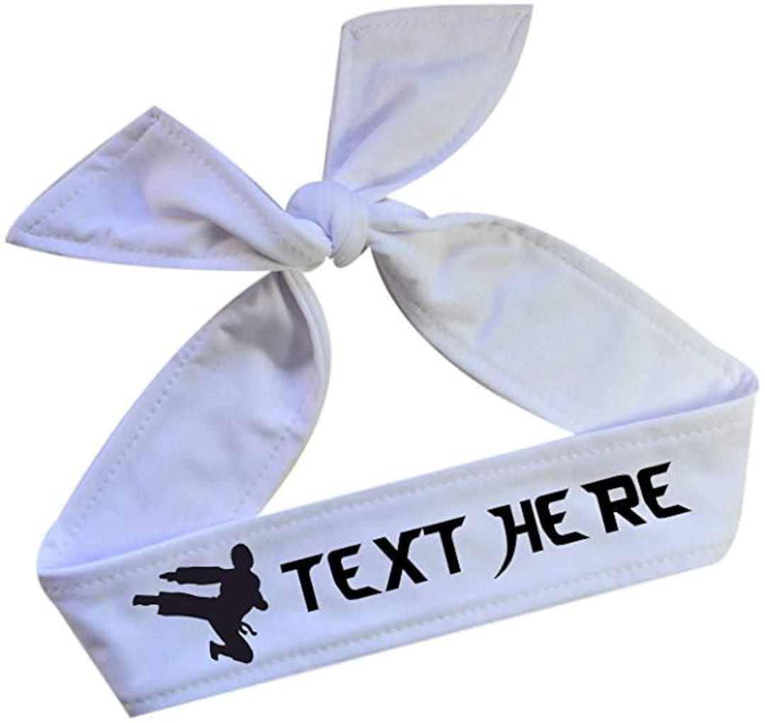 Martial Arts Personalized Custom Tie Back Headband With Kicking ...